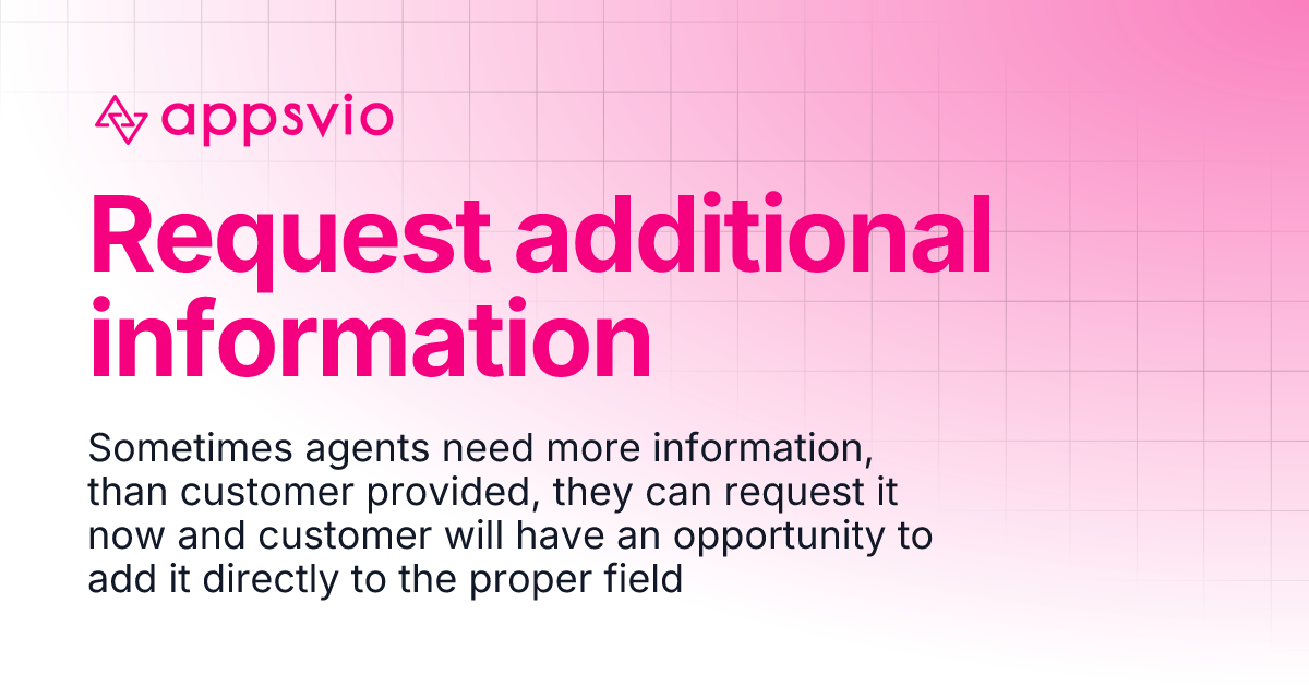 Request additional information | Appsvio Documentation