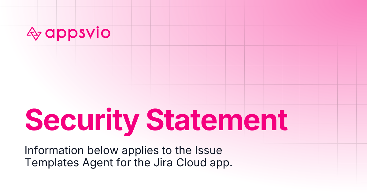 Security Statement | Appsvio Documentation