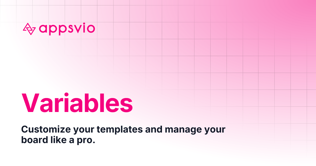 Variables | Appsvio Documentation